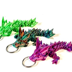 Fidget Keychain Baby Crystal Dragon Toy 3D Printed Eyes Painted Cute ...