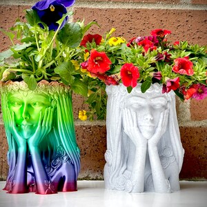 Woman Head Planter Flora Flower Pot Woman Succulent Plante/plant Lover ...
