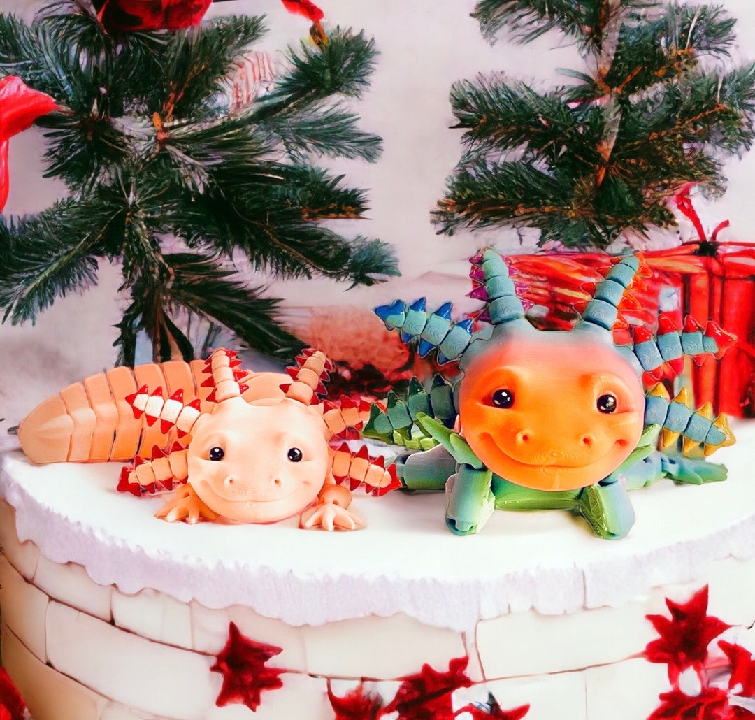 Axolotl Fidget Sensory Cute Happy Axolotl Articulated Salamander 3d ...