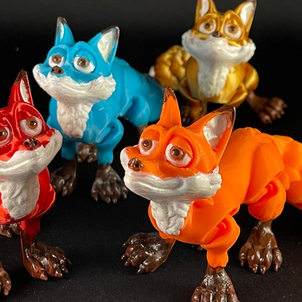 3d Printed Articulated Fox - Etsy