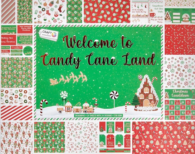 Welcome to Candy Cane Land - Designpad 24 Sheets - CRAFT Sensations - Etsy