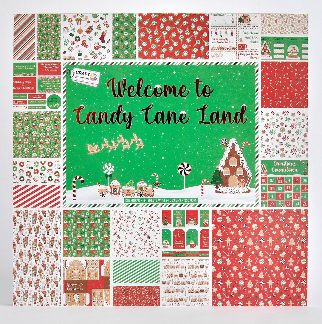 Welcome to Candy Cane Land Designpad 24 Sheets CRAFT Sensations - Etsy