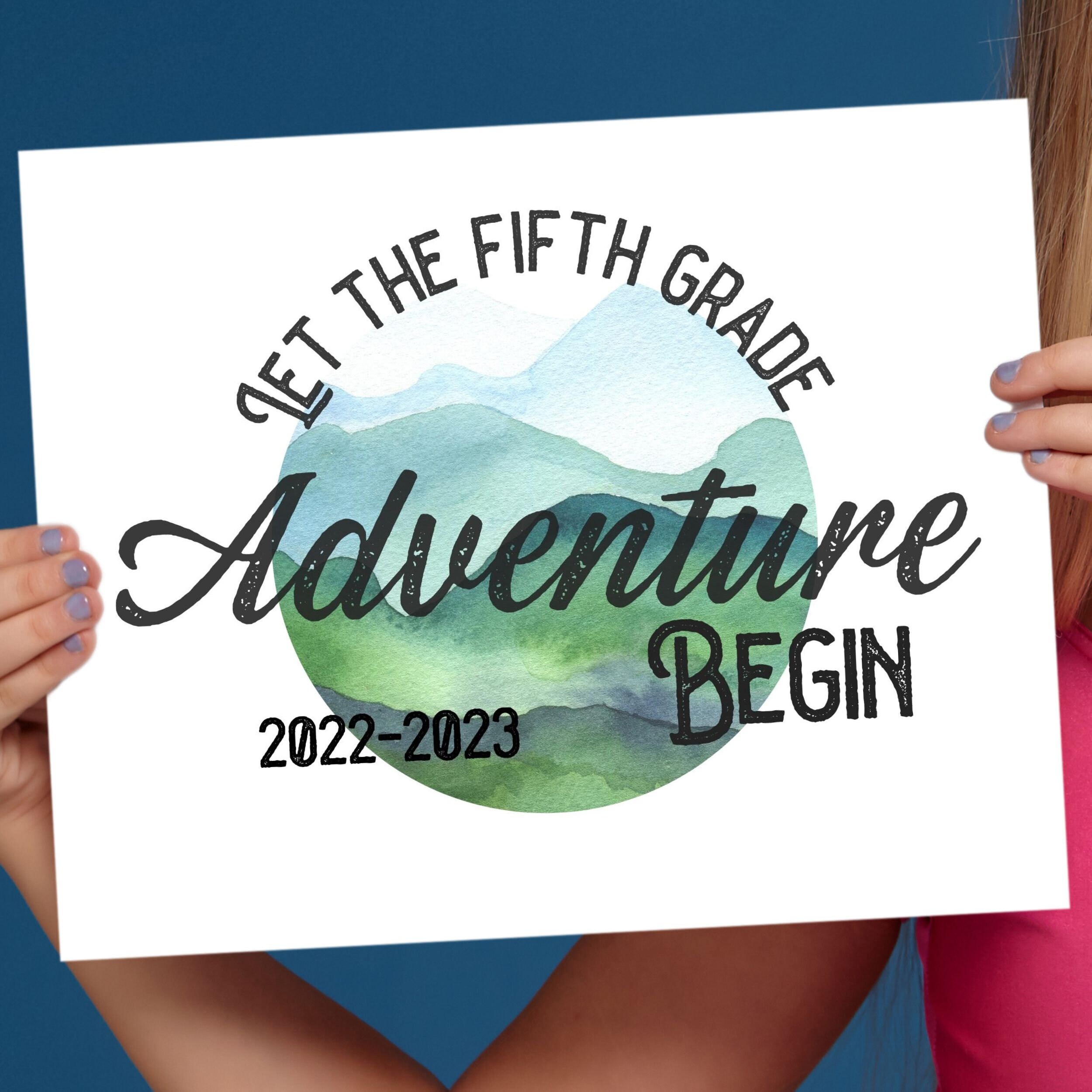 First Day of 5th Grade Sign, First Day of Fifth Grade Sign, Back to ...