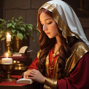 4 X Ai Art Images of Mary Magdalene Praying| AI Art| Mary Magdalene ...