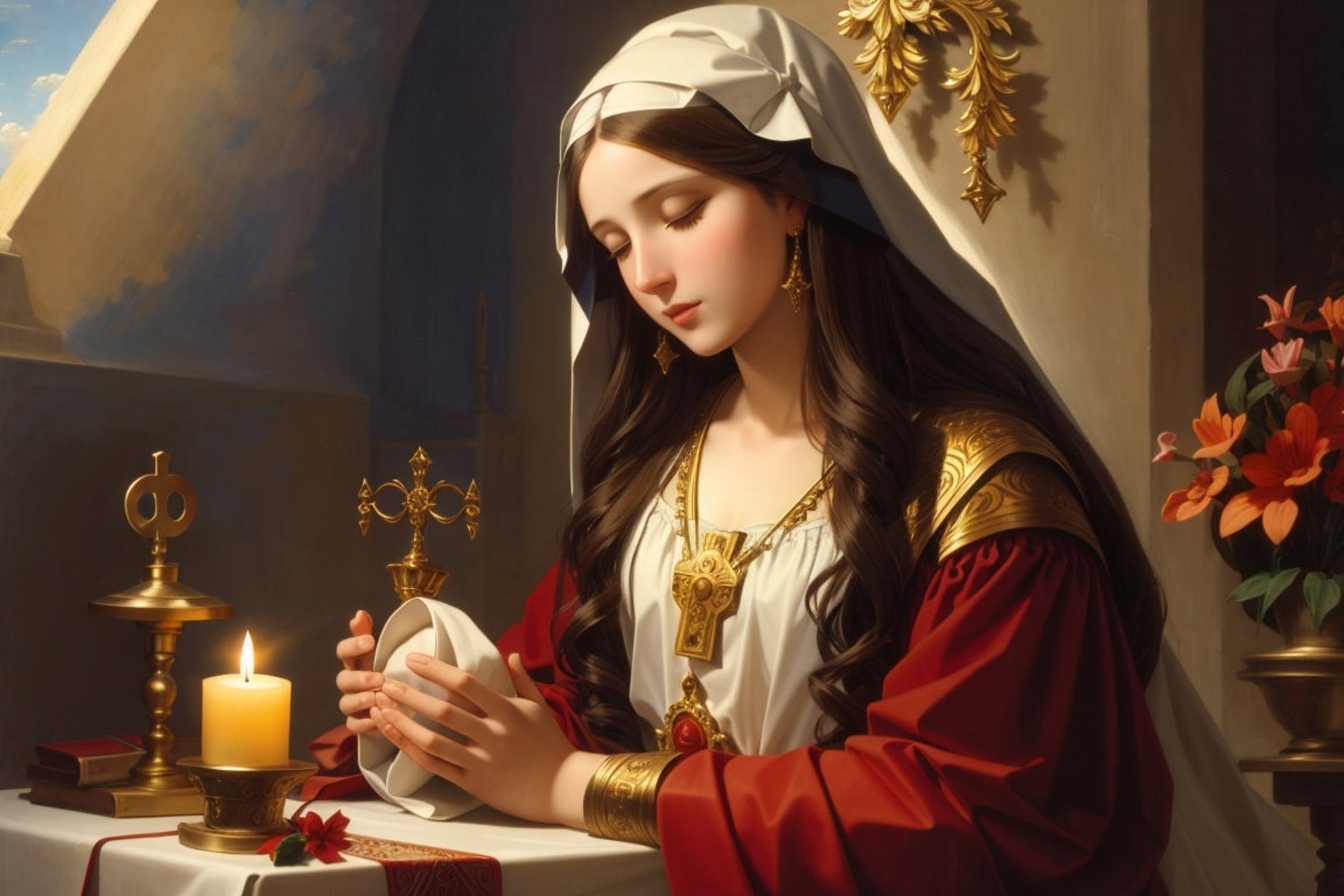 4 X Ai Art Images of Mary Magdalene Praying| AI Art| Mary Magdalene ...