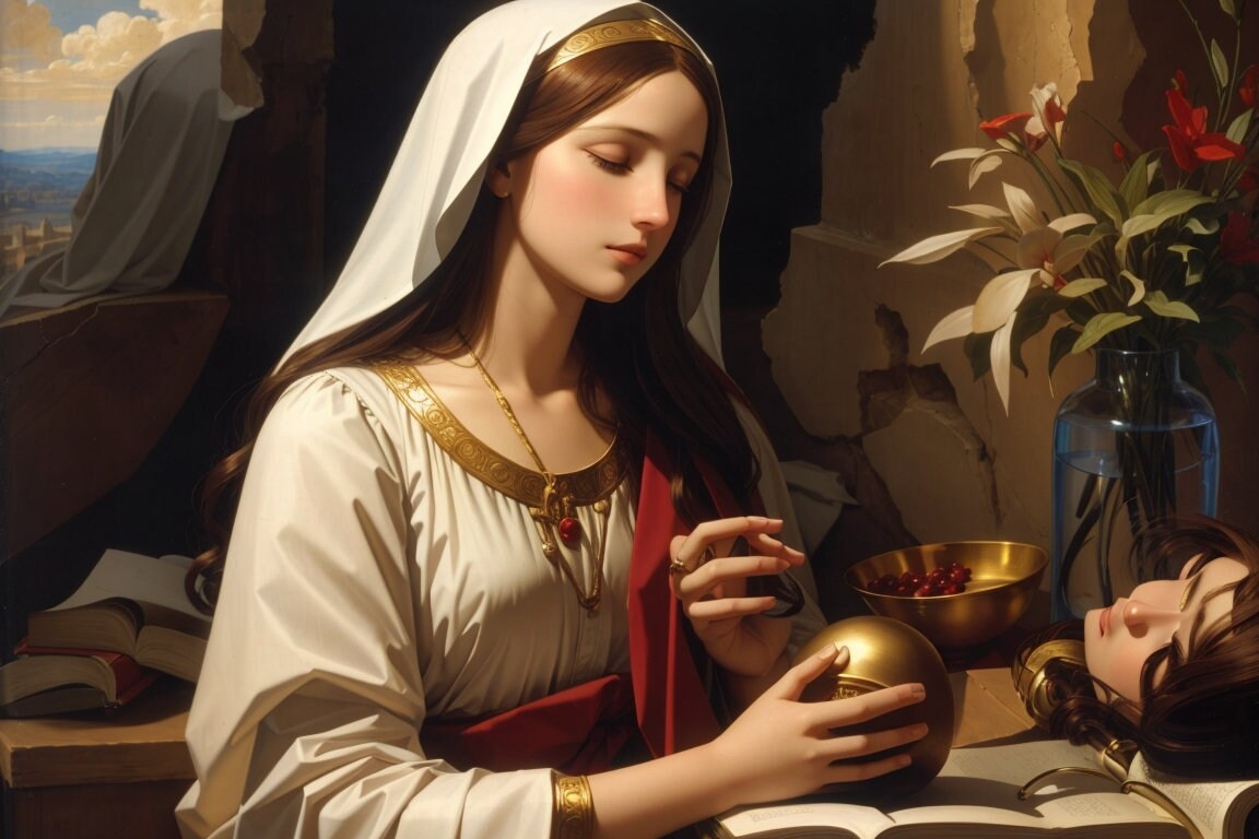 4 X Ai Art Images of Mary Magdalene Praying| AI Art| Mary Magdalene ...
