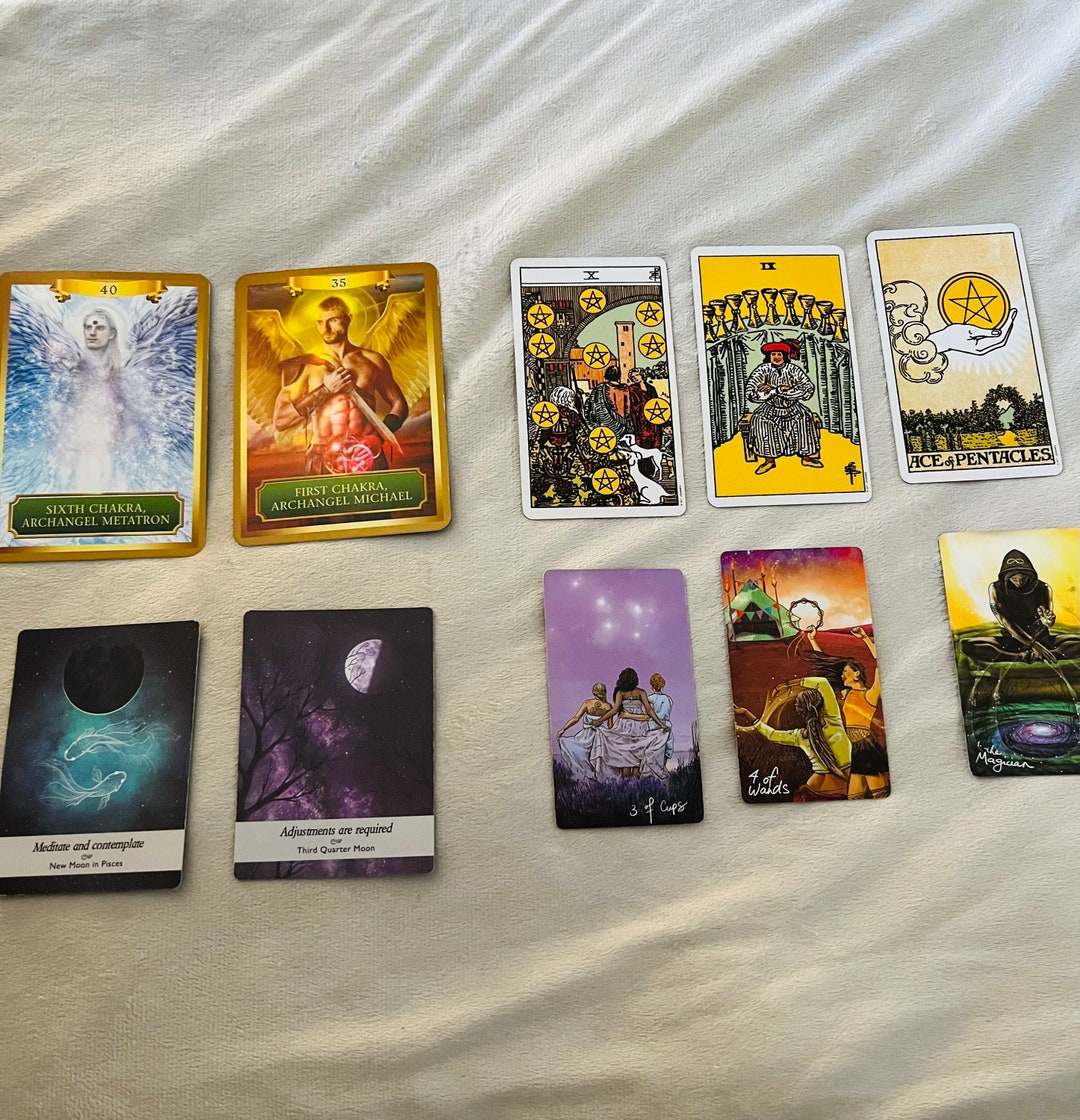 4 X Deck Past, Present, Future Reading & Oracle Cards Mini Readings ...
