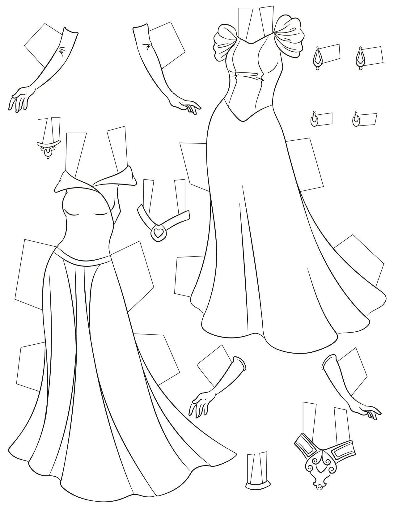 Paper Doll Coloring Page Download! 16 High Quality Pages - Etsy