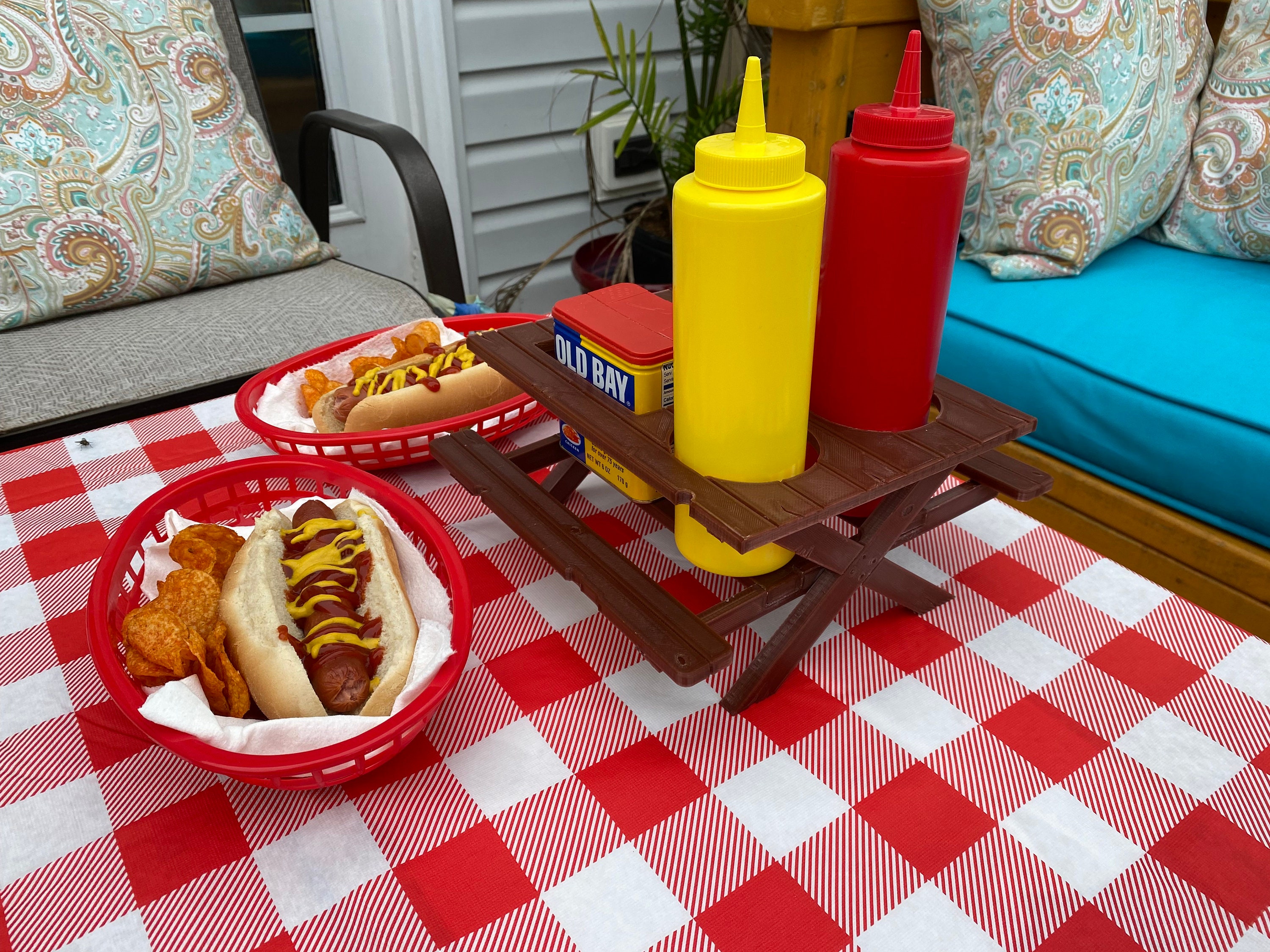 Picnic Table Condiment Holder 3D Printed PLA - Etsy