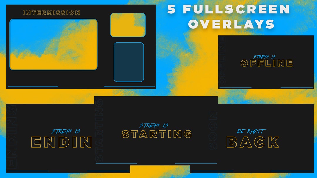 Hollow Blue/orange Twitch Overlay Pack - Etsy