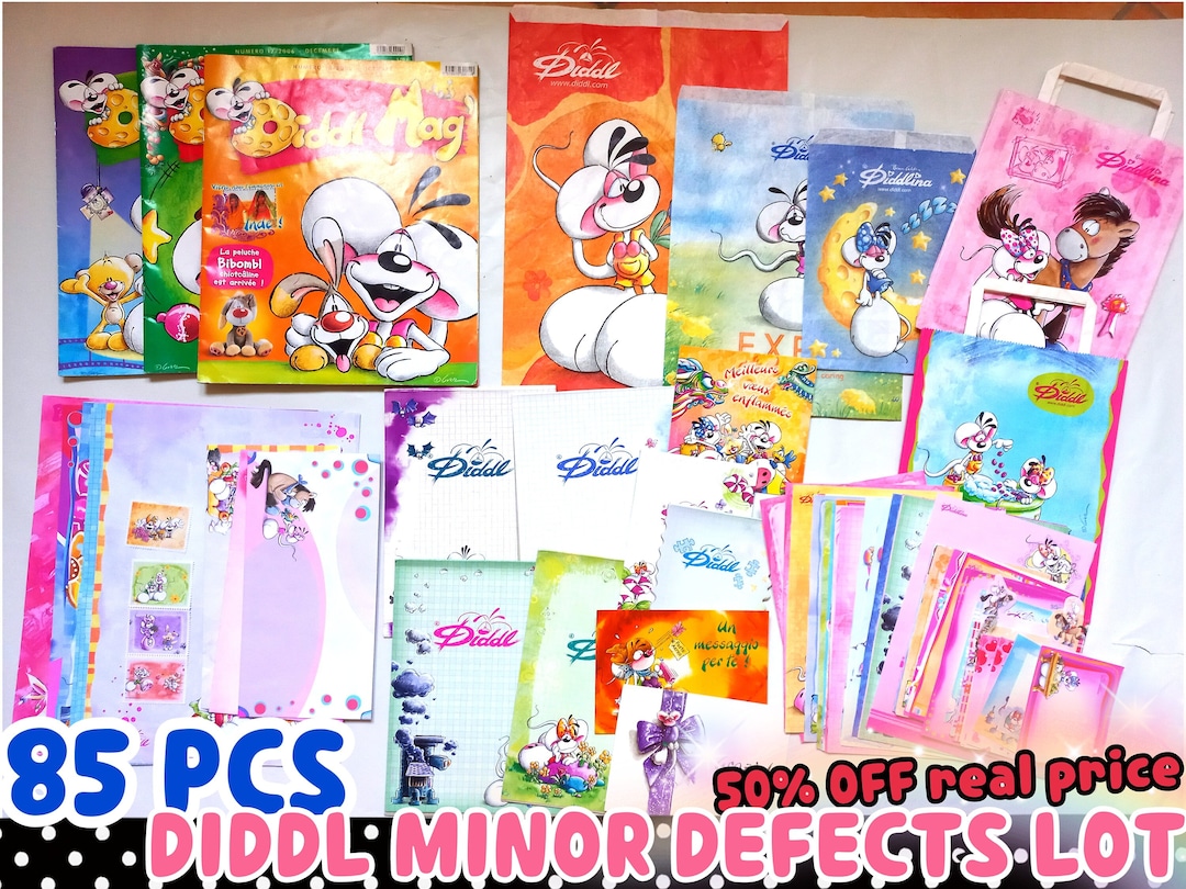85 Pcs DIDDL Minor Defects Lot Sheets Block Notes Paper Bag Vintage ...