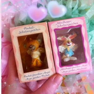 Diddl Angel PIMBOLI BEAR and Minihopps Bunny Fox Vintage Figurine 2000s ...
