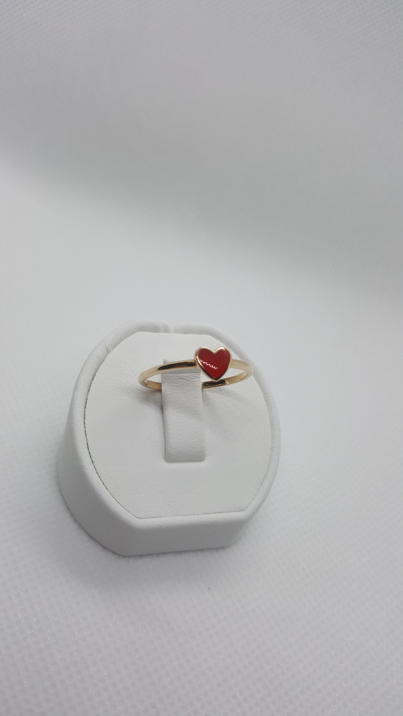 14k Solid Gold Heart Ring, Love Heart Ring for Mom, Initial Ring for ...