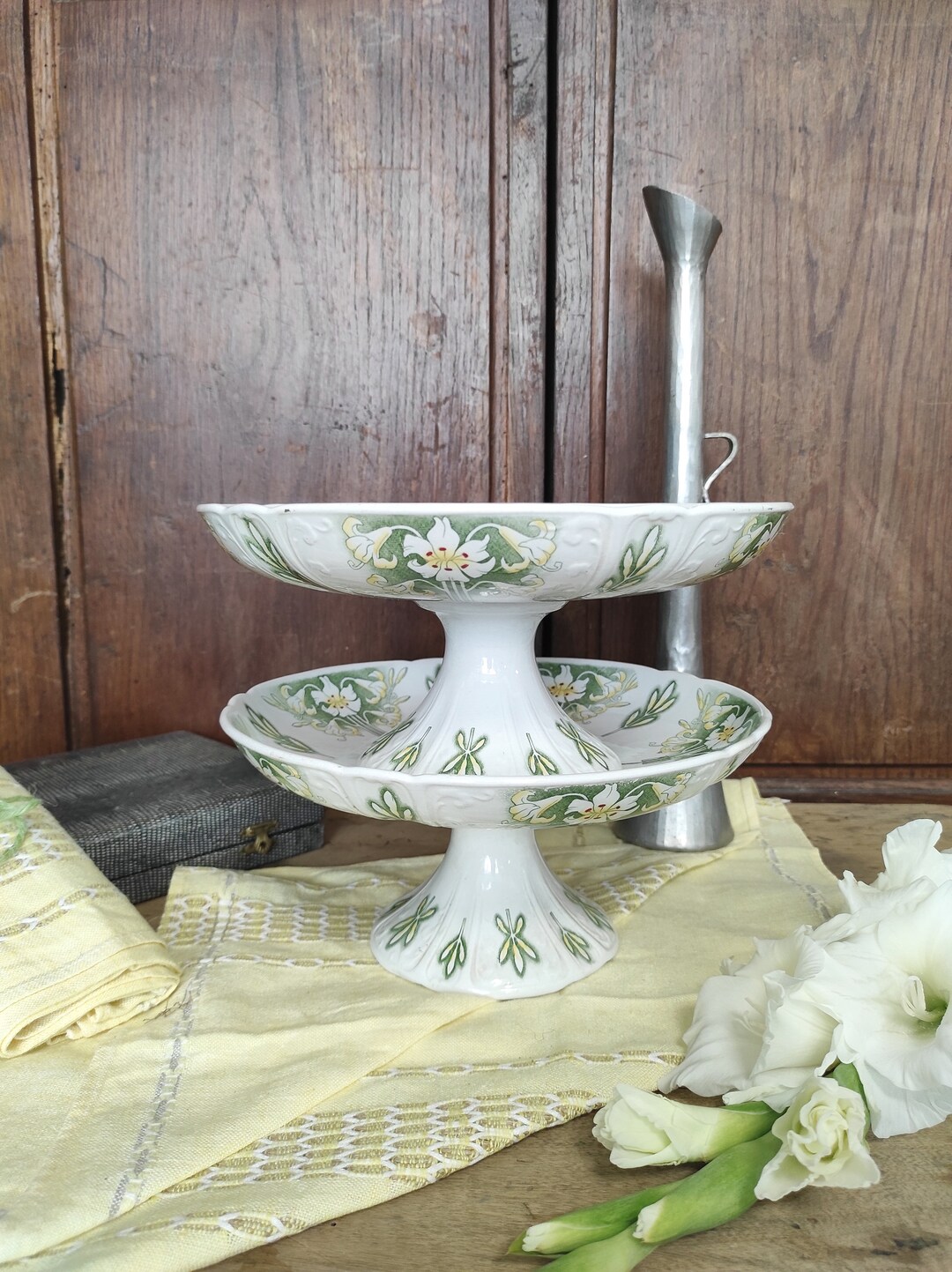 Rare Compote in Sarreguemines Iron Clay Model lys. - Etsy