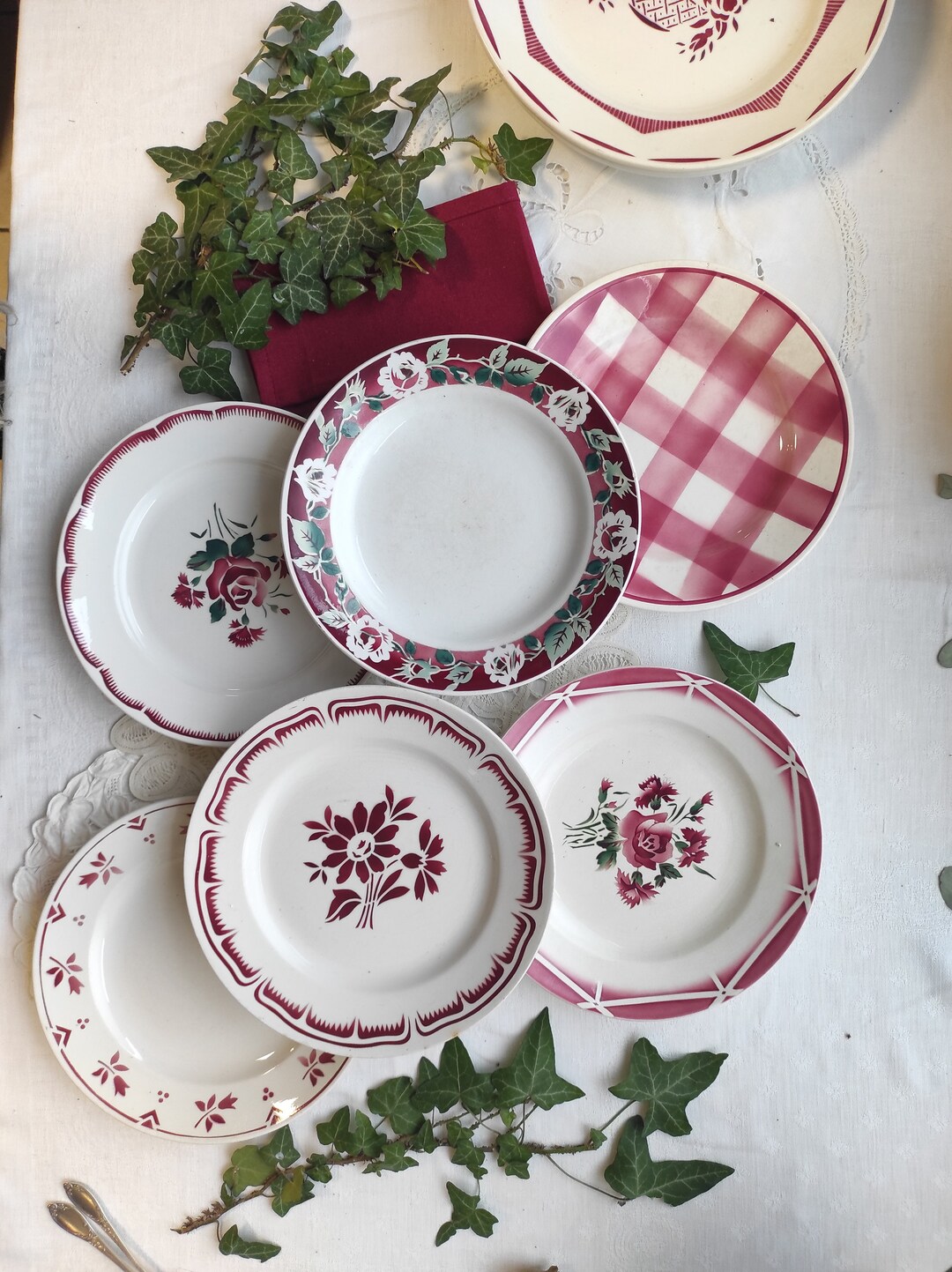 Set of Six Vintage Mix & Match Mismatched Dinner Plates - Etsy