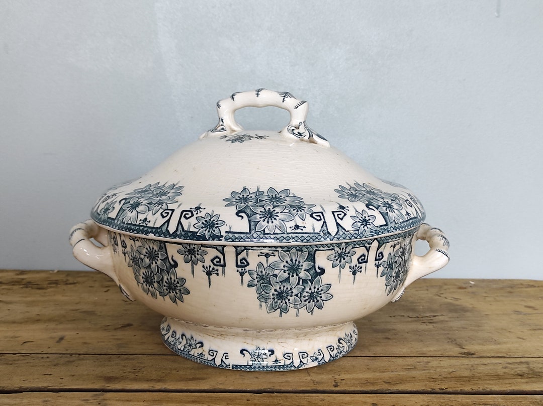 Tureen in Longwy Iron Clay Model daisies - Etsy