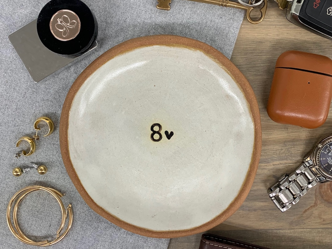 8th Anniversary Pottery Gift Jewelry Dish Key Bowl Catchall Desk Tray ...