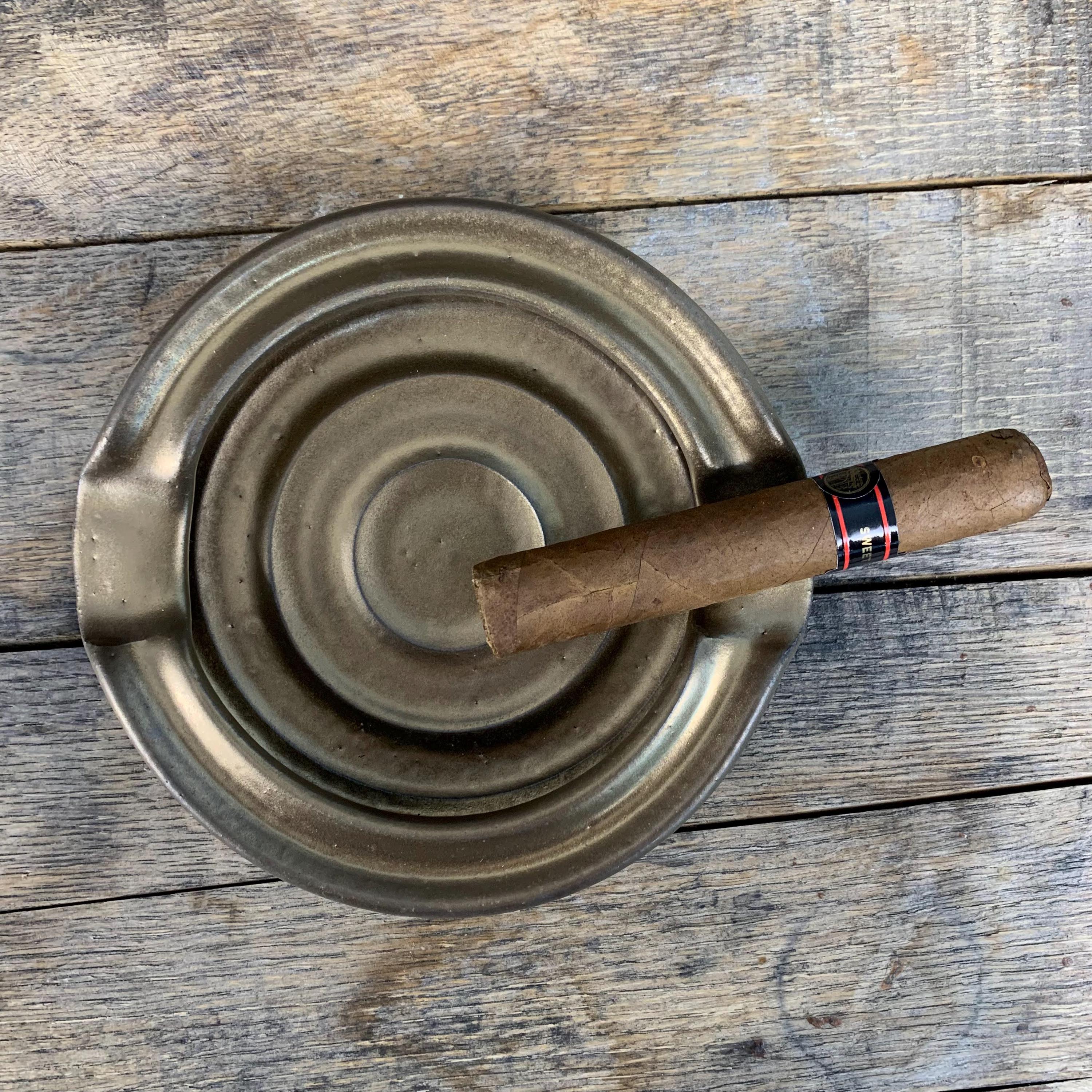 Cigar Ashtray Gift for Him | Bronze Pottery Cigar Tray | Ceramic ...