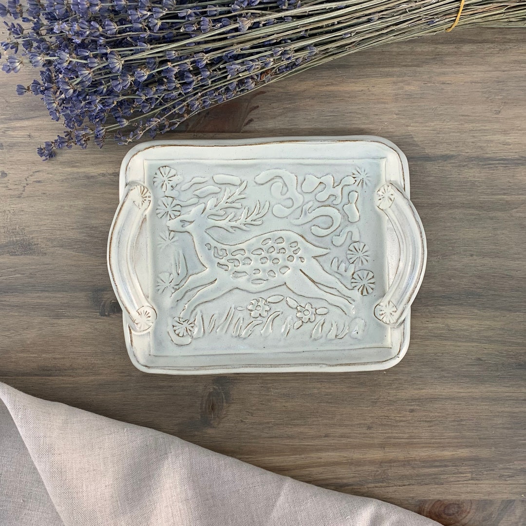 Woodland Deer Small Ceramic Tray | Handmade Pottery | Forest Animal ...