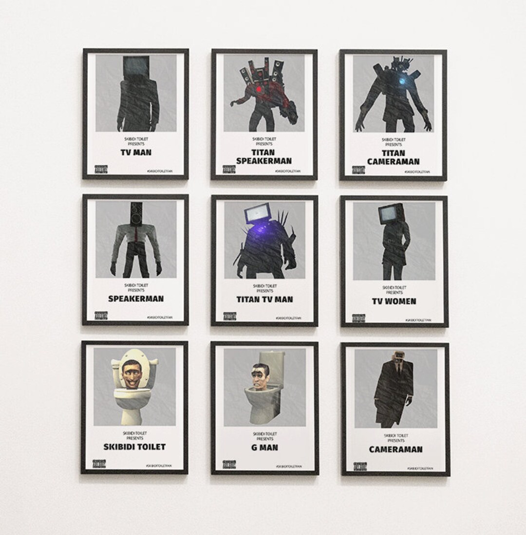 Skibidi Toilet A4 Wall Prints, Skibidi Toilet A4 Bedroom Wall Art ...