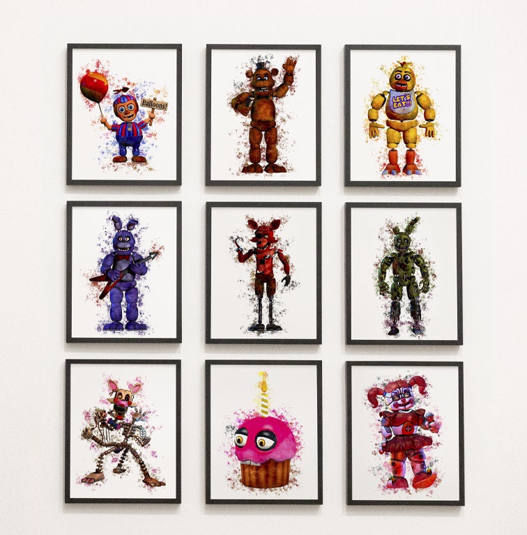 Five Nights at Freddy's A4 Size Wall Prints, FNAF A4 Bedroom Wall Art ...