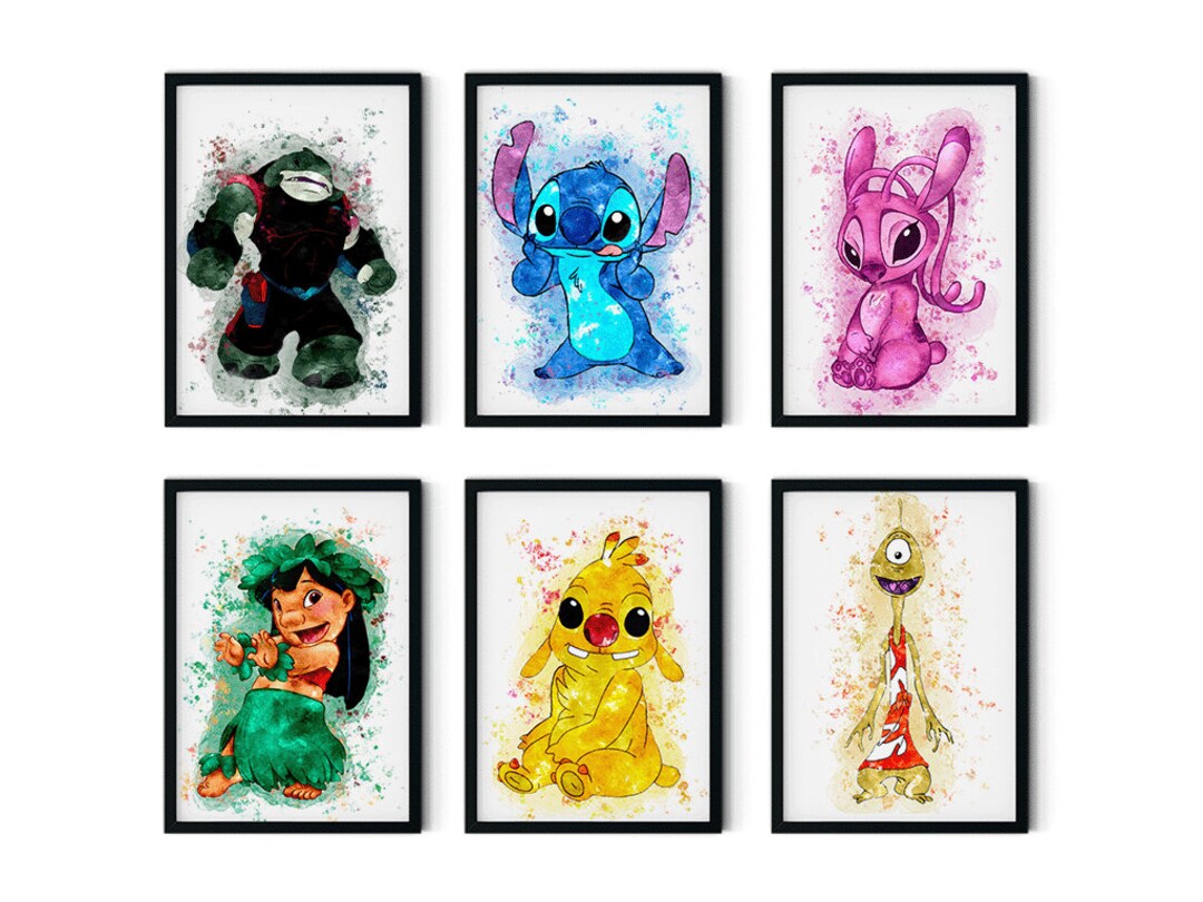 Lilo and Stitch Wall Prints Set of 6 Physical Items Unframed Wall ...