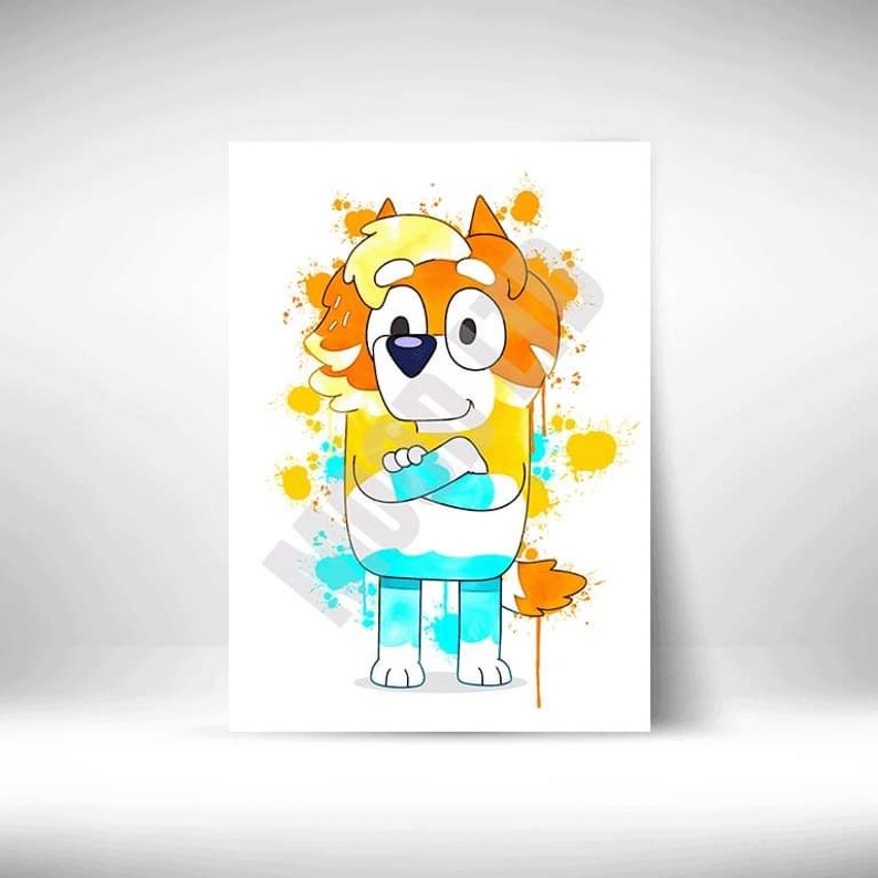 Bluey Dog Cartoon Characters Size A4 Prints Professional Prints for ...