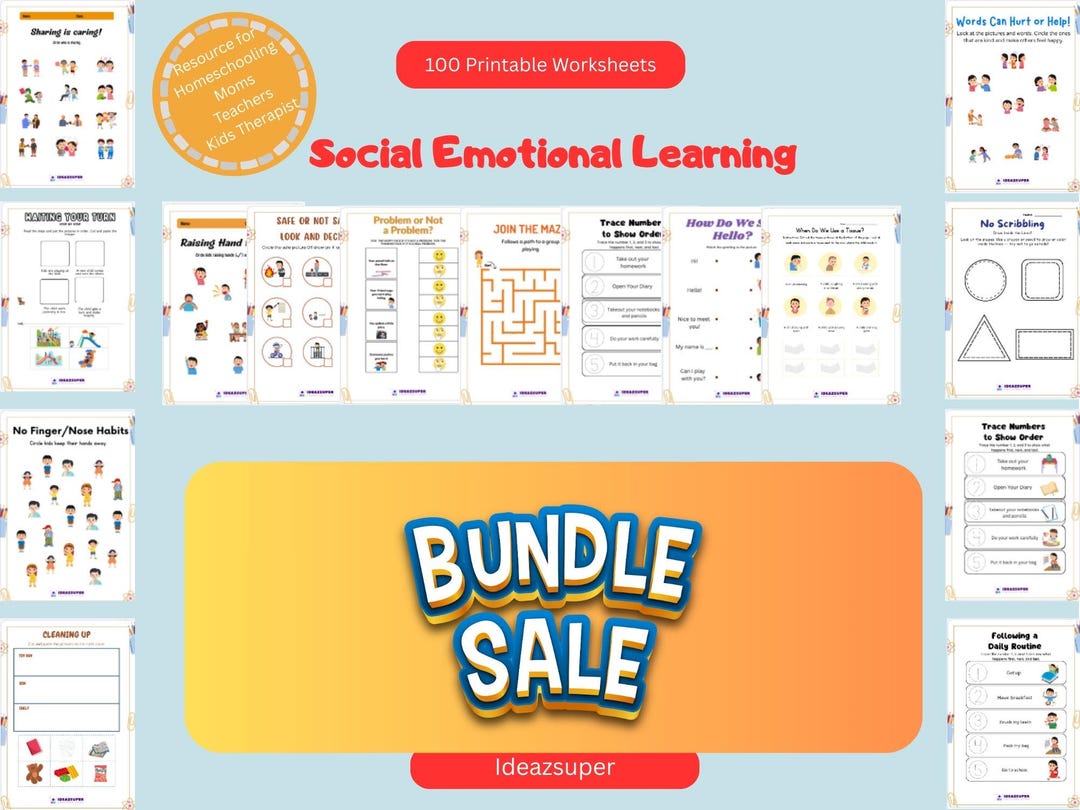 Kids SEL Worksheets Bundle | Social Emotional Learning Printable ...