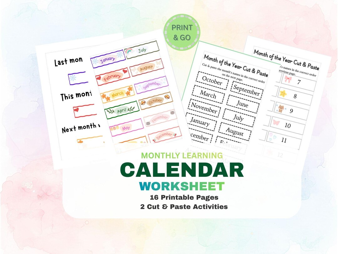 Months of the Year Sequencing Worksheet | Cut and Paste Activity ...
