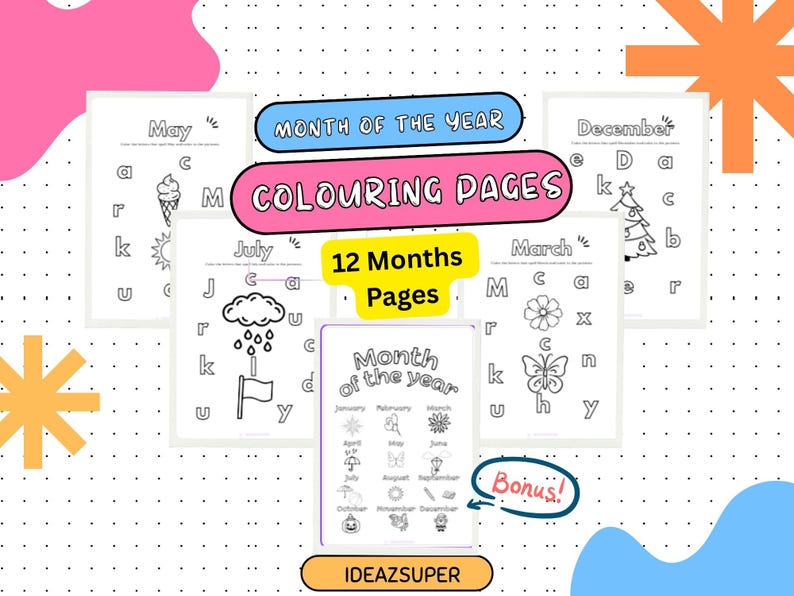 Months of the Year Colouring Pages | January to December Printable ...