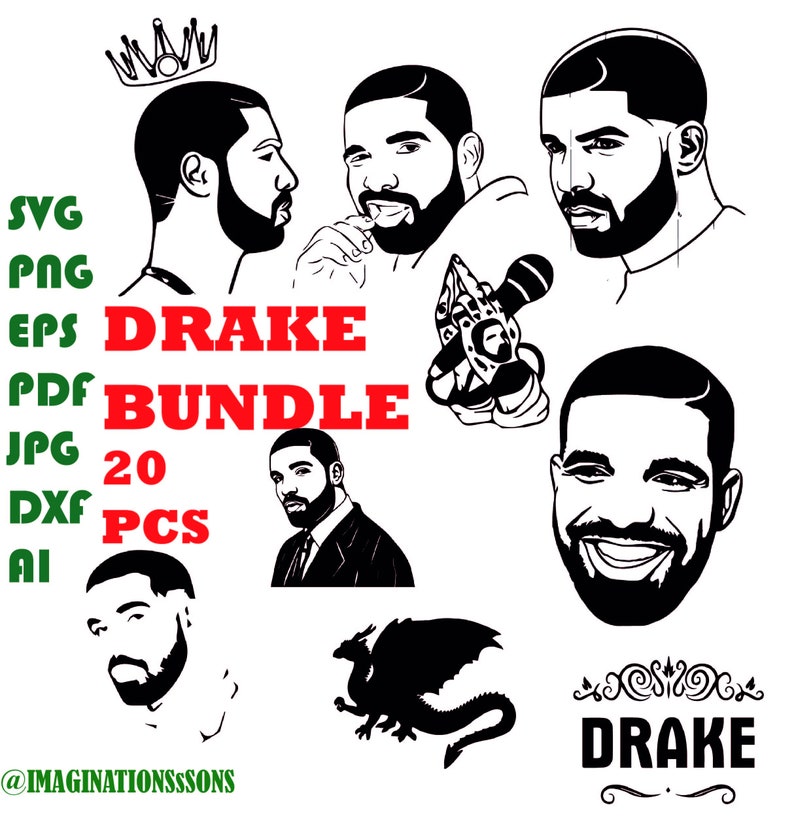 Drake Svg Bundle Drake Stickers Drake Brand & Logo Drake | Etsy