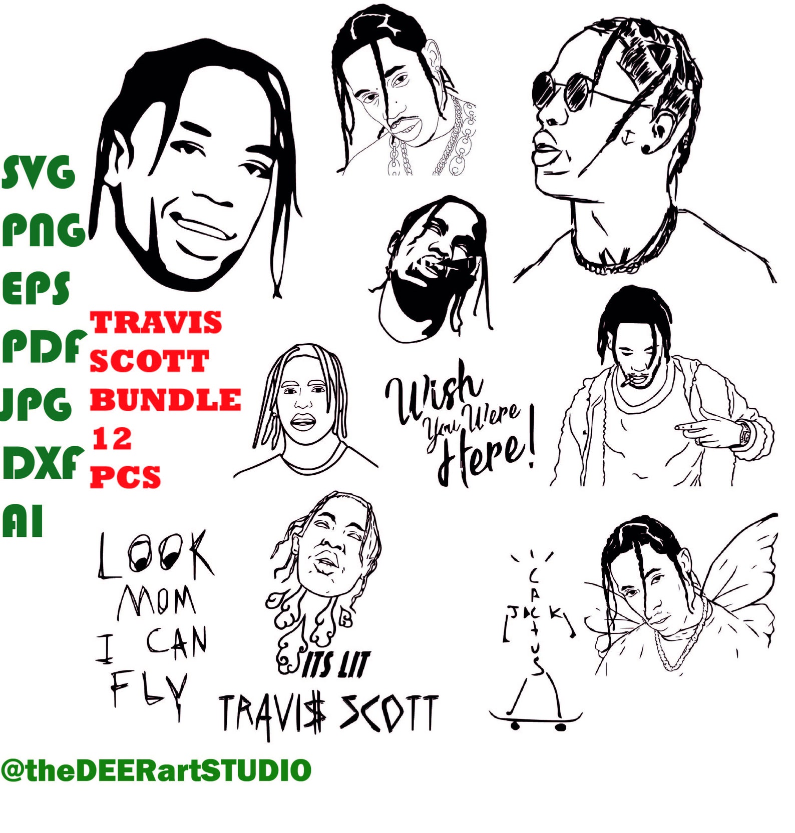 Travis Scott Svg Bundle | Travis Scott Stickers | Brand & Logo | Travis ...