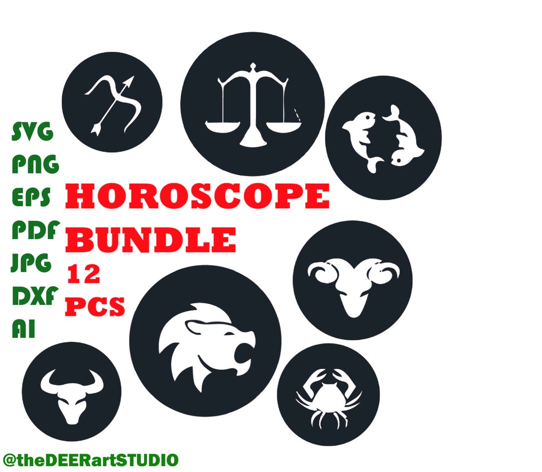 Horoscope Svg Bundle | Coloring Stickers | Brand & Logo | Horoscope ...