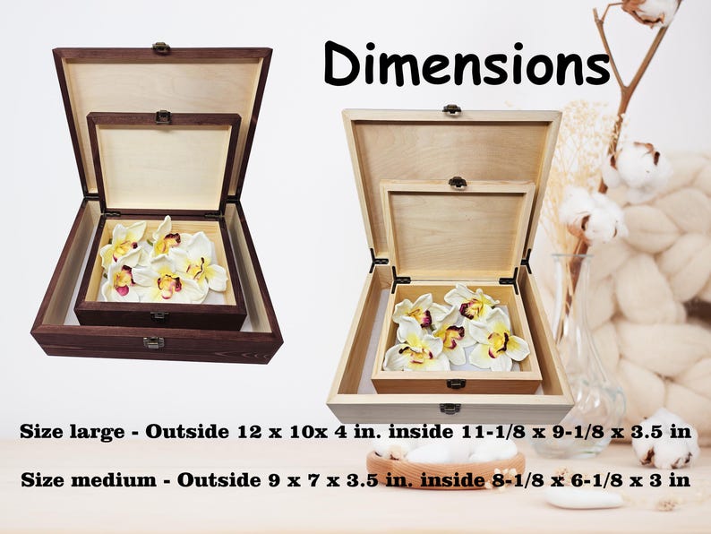 Engraved Floral Wooden Keepsake Box, Personalized Memory Box - Etsy