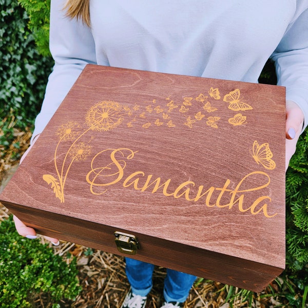 White Engraved Wooden Box - Etsy