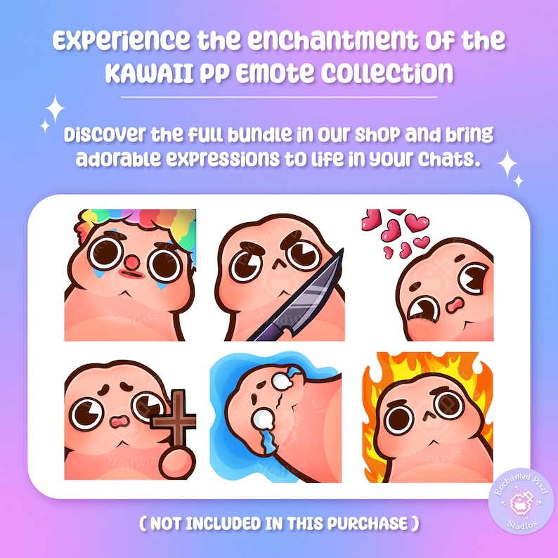 Cute Love Twitch Emote Kawaii Chibi PP Heart Emote Cute Stream Emotes ...