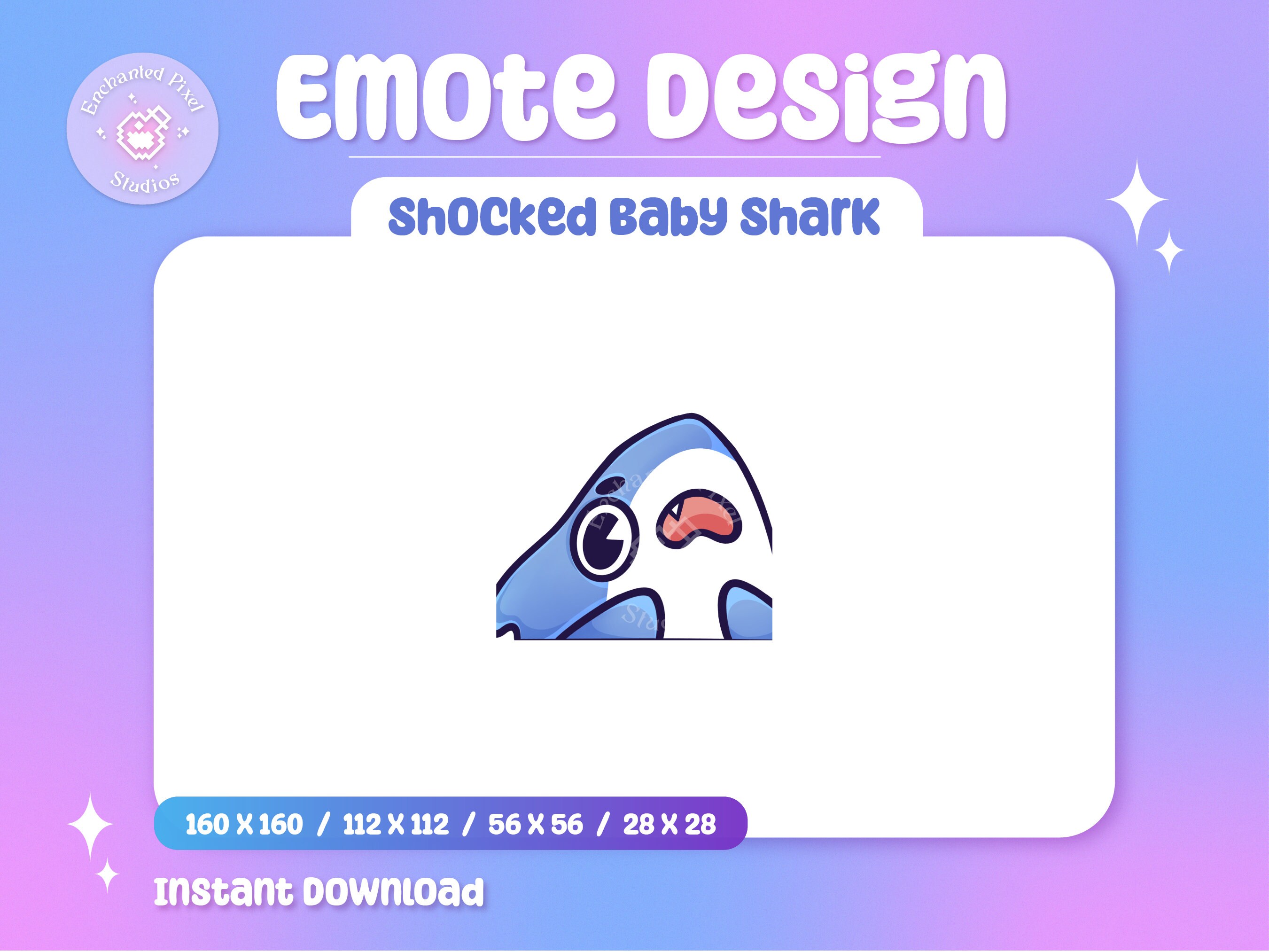 Shocked Shark Emote Blue Shark Emote Youtube Emote Discord Emote Twitch ...