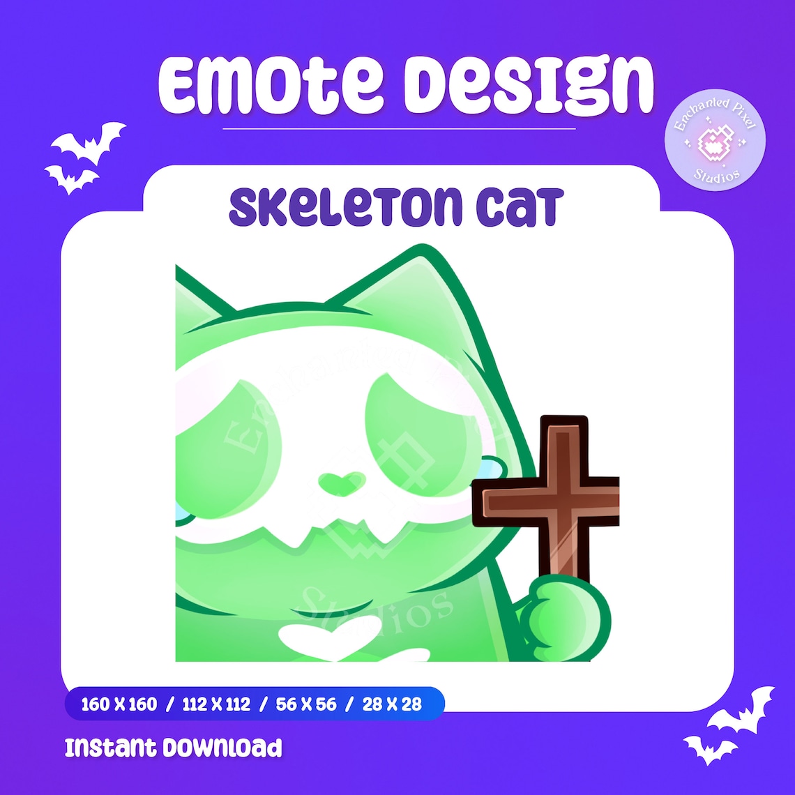 Cute Scared Skeleton Cat Emote Twitch Scare Emote Meme With - Etsy