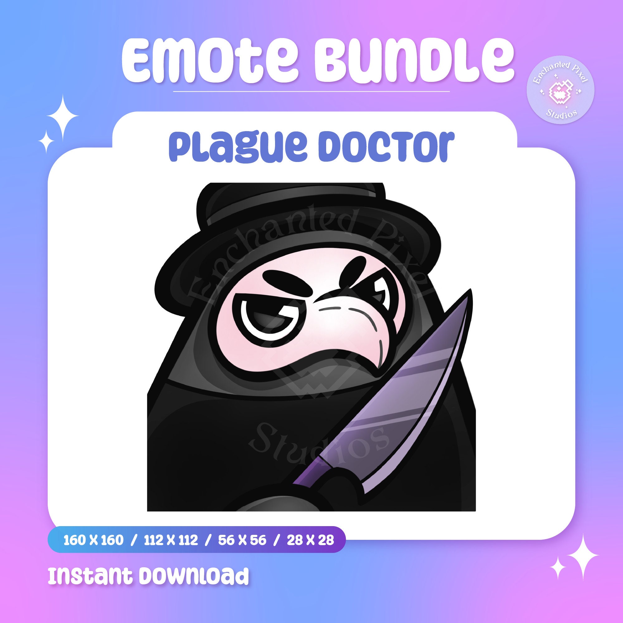 Halloween Knife Emote Plague Doctor Angry Knife Twitch Emote Cute ...