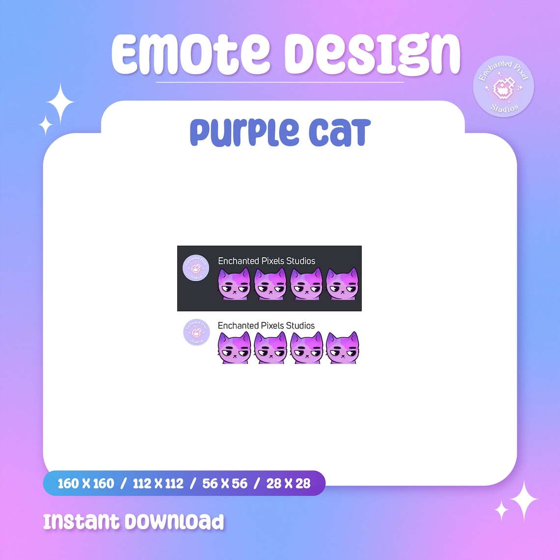 Sus Purple Cat Meme Emote Purple Cat Meme Emote Twitch Cat Emote Kawaii ...