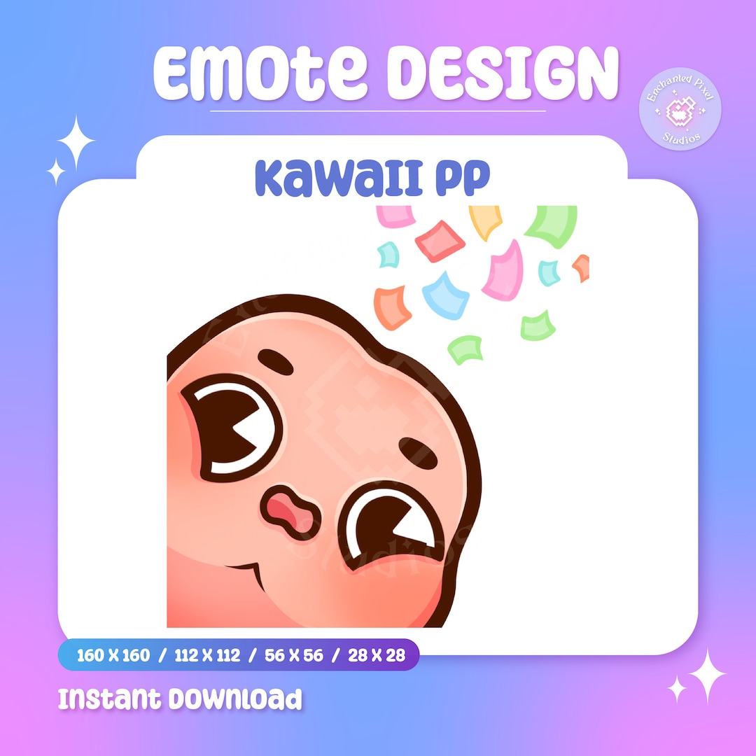 Cute Hype Train Twitch Emote Kawaii PP Raid Confetti Emote Chibi Peen ...