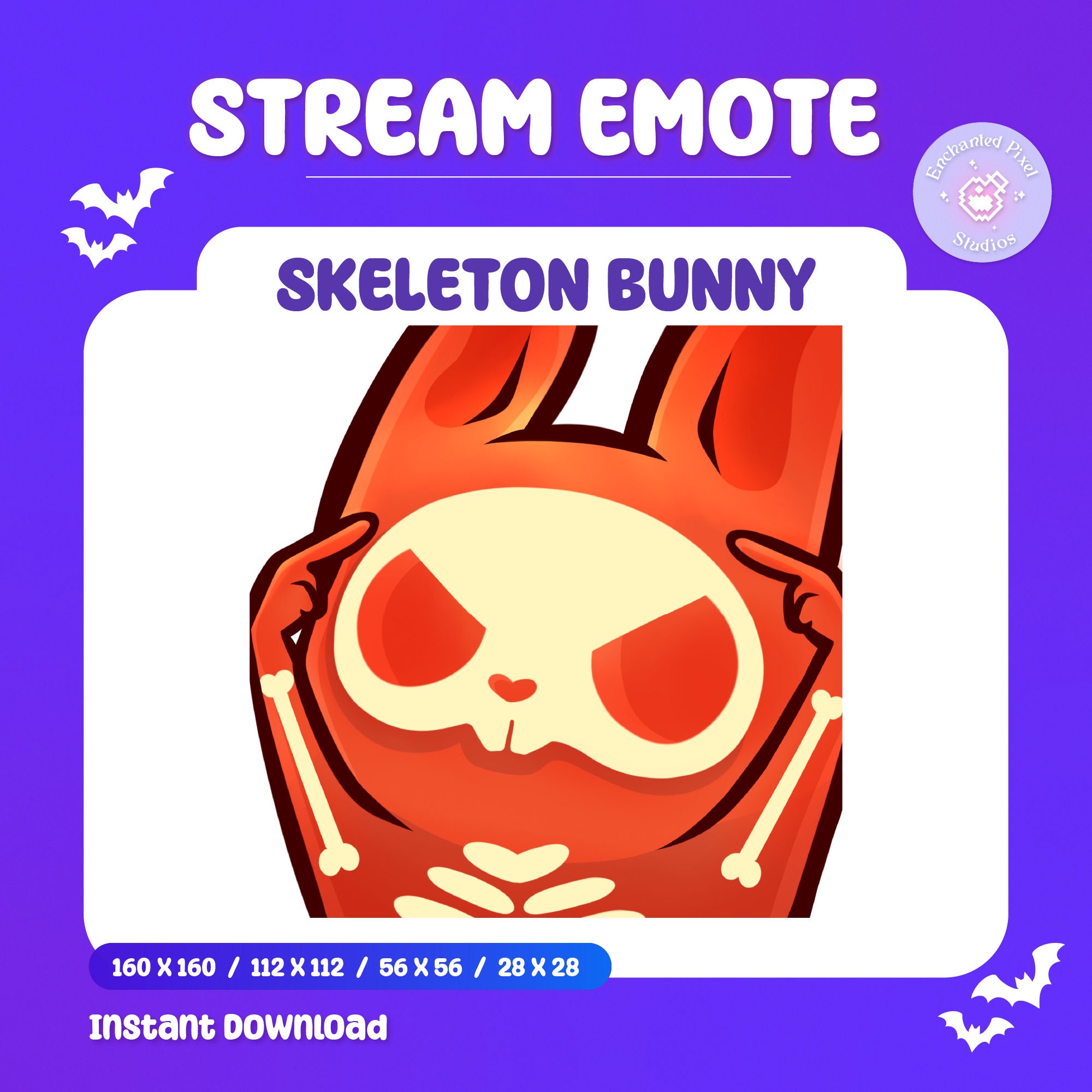 Brain Emote | Cute Kawaii Chibi Bunny Emote | Streamer Emotes - Etsy