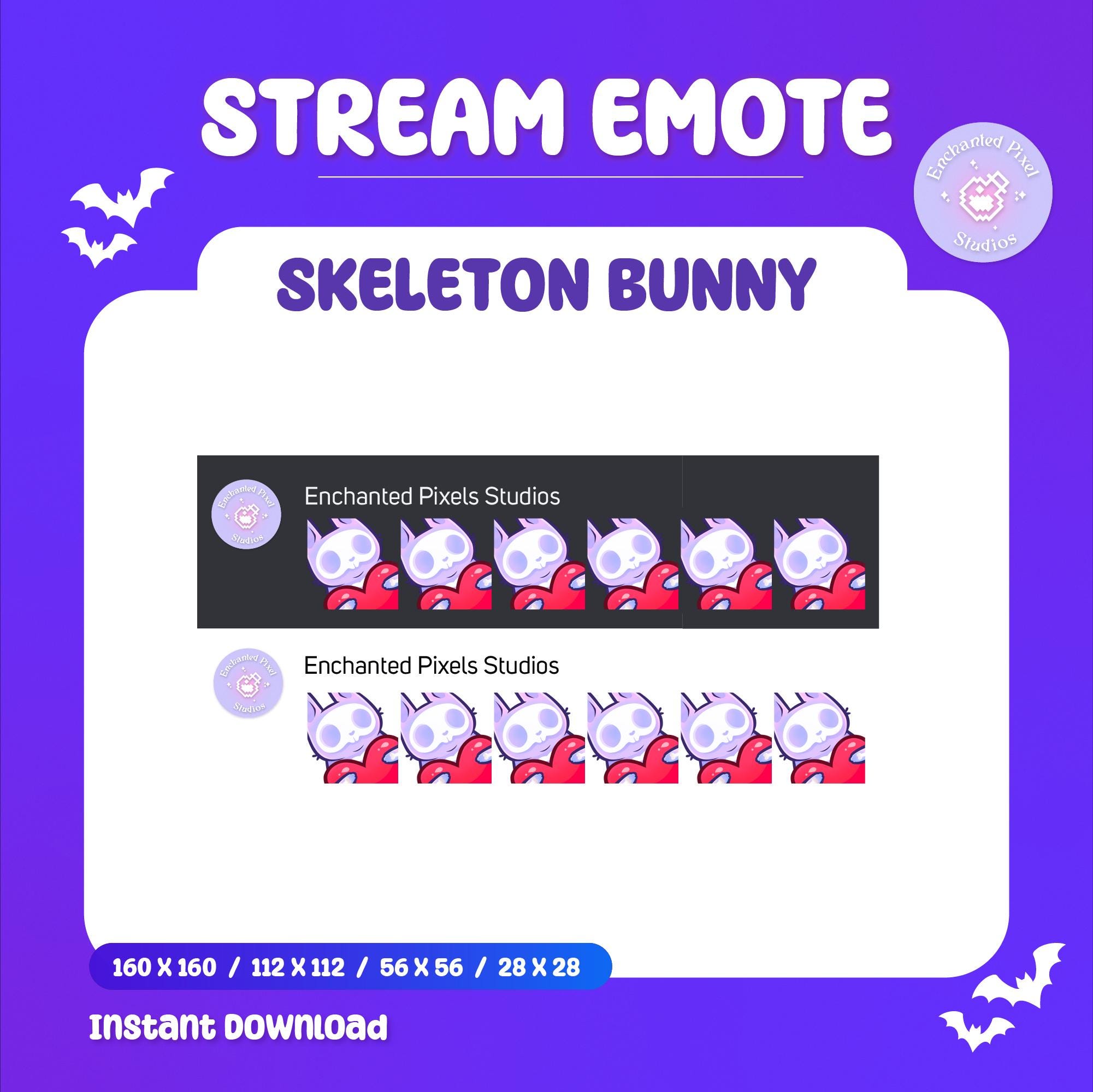 Cute Pastel Purple Stream Emoji | Kawaii Pastel Bunny Twitch Emote ...