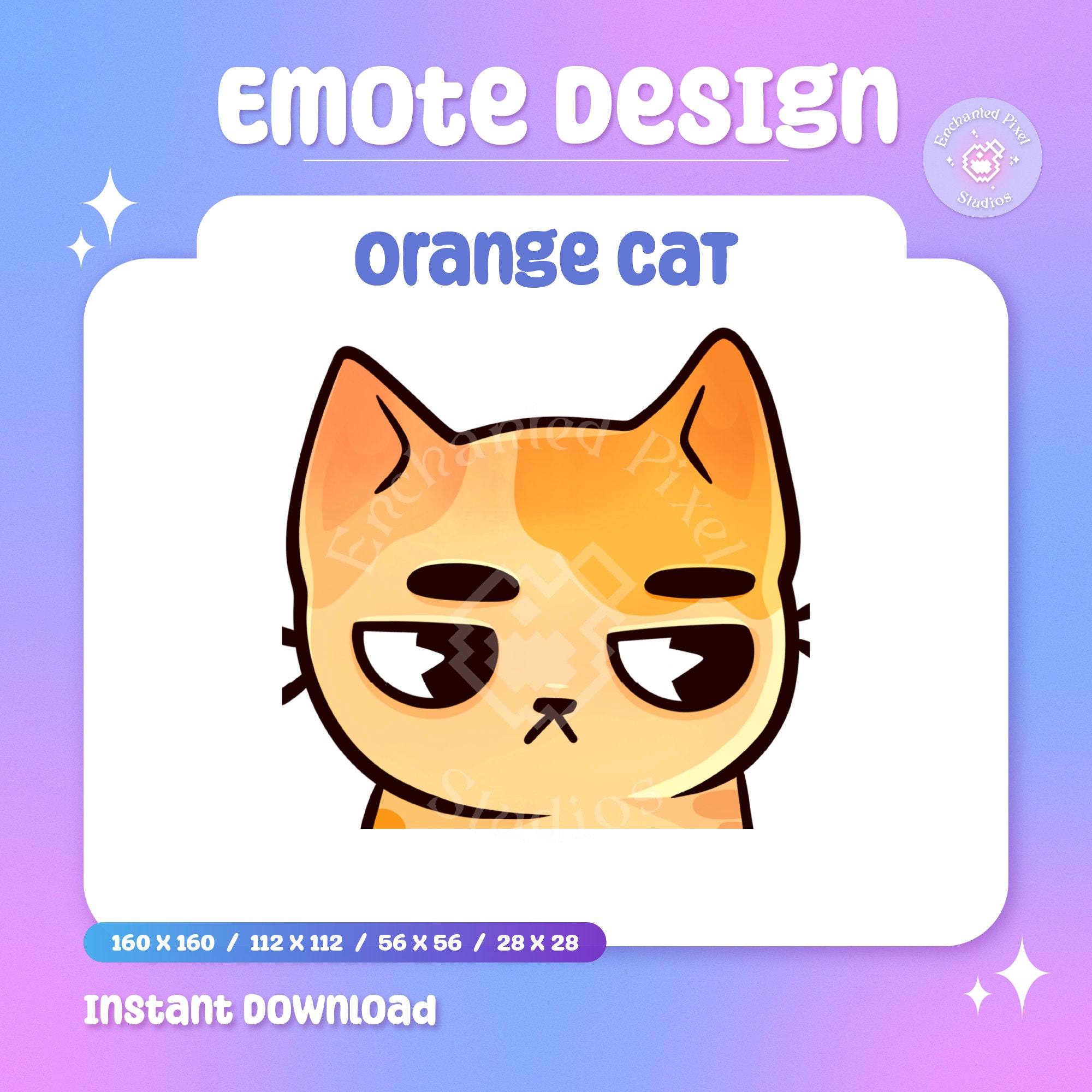 Sus Unimpressed Orange Tabby Cat Twitch Sub Emote | Streamer Kitty Neko ...