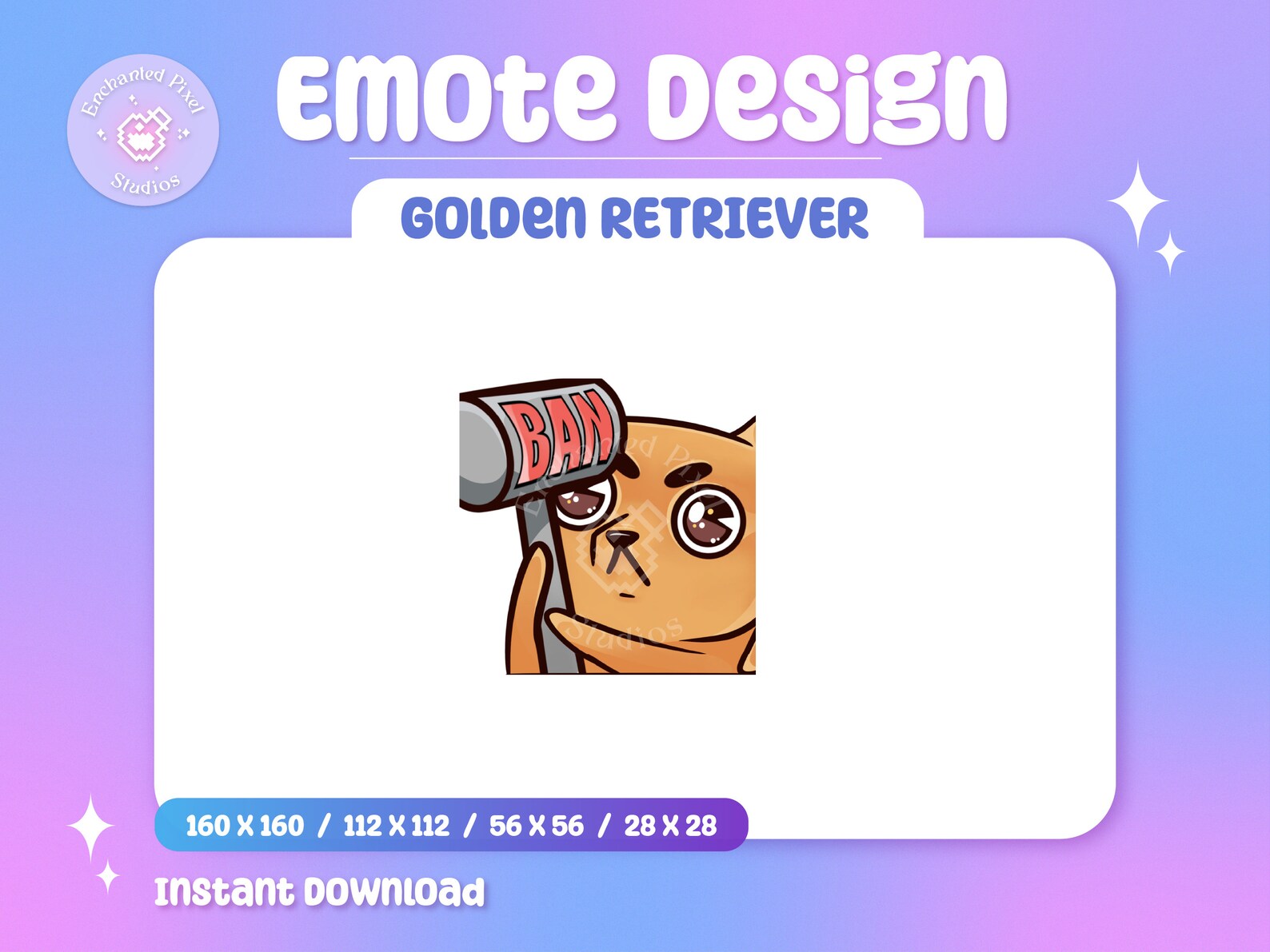 Golden Retriever Twitch Emote Dog Twitch Emote Cute Dog - Etsy