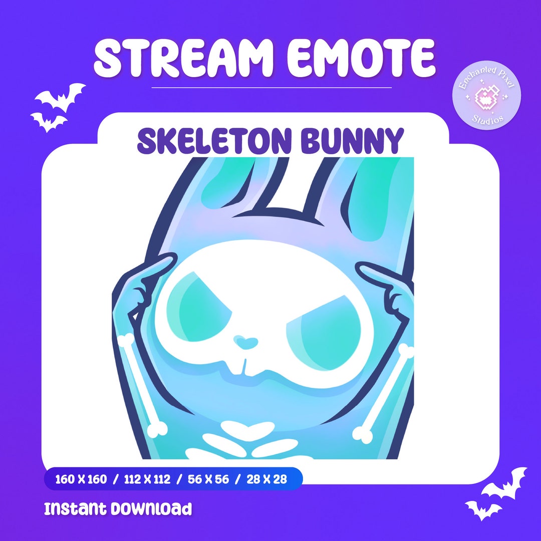 Cute Chibi Kawaii Bunny Emoji | Think Use Your Brain Streamer Emote ...