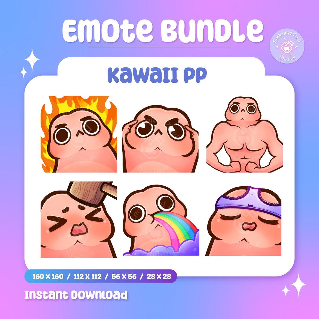 Ultimate Streamer Emote Pack (6) | Meme Kawaii PP Peen Emoji | Muscle ...