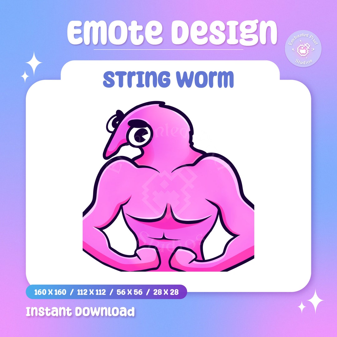 Muscle Flex Gains Twitch Emote | Meme Funny String Worm Twitch Emoji ...