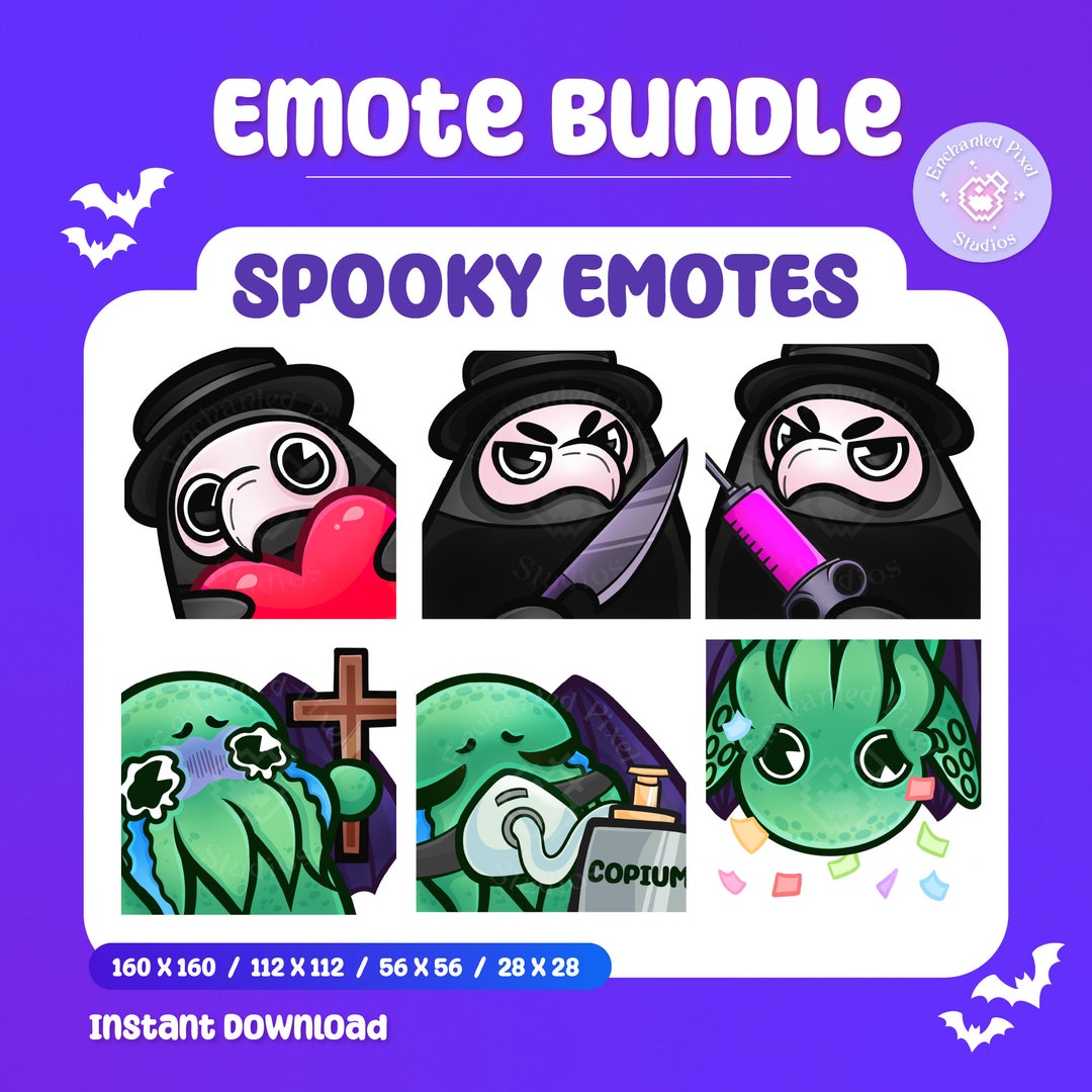 6 Meme Streamer Emotes | Funny Cthulhu & Plague Doctor Emote Pack ...