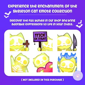 Yellow Skeleton Cat Twitch Emote | Pastel Yellow Emote | Cute Kawaii ...